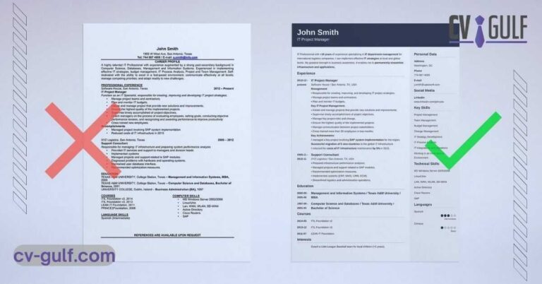 Resume format for Gulf countries pdf - سيرة ذاتية السعودية