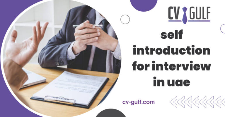 Self introduction for interview in UAE - CV Gulf